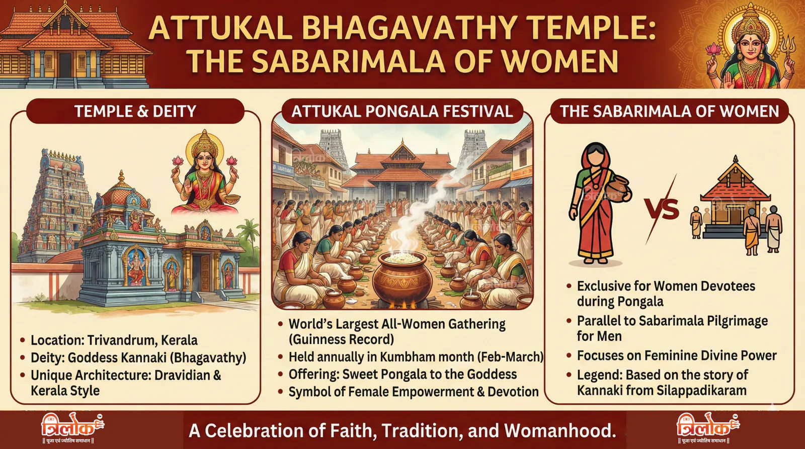 Attukal Bhagavathy Temple: Pongala Festival & History | Trilok