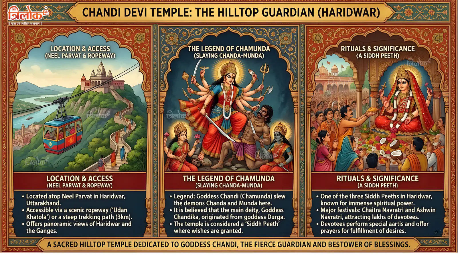 Chandi Devi Temple Haridwar: Ropeway & History | Trilok App