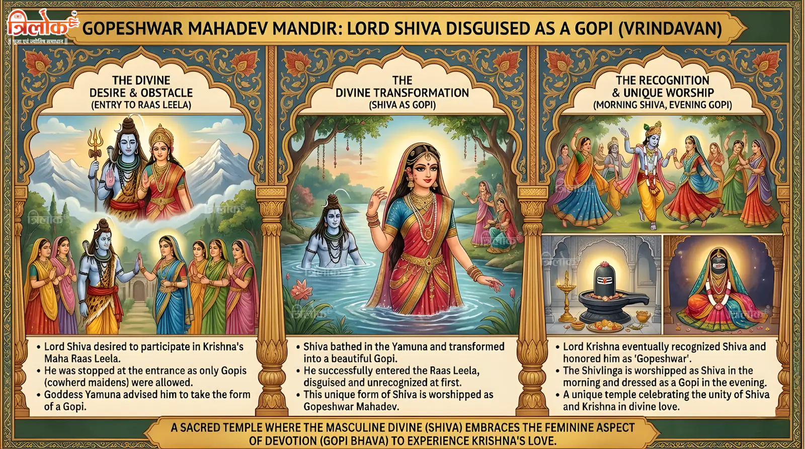 Gopeshwar Mahadev Vrindavan: Shiva as Gopi Story | Trilok App