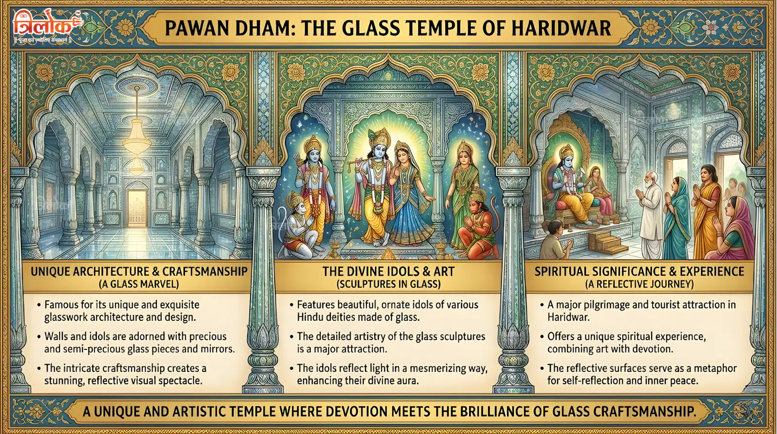 Pawan Dham Haridwar: Glass Temple & Mirror Art | Trilok